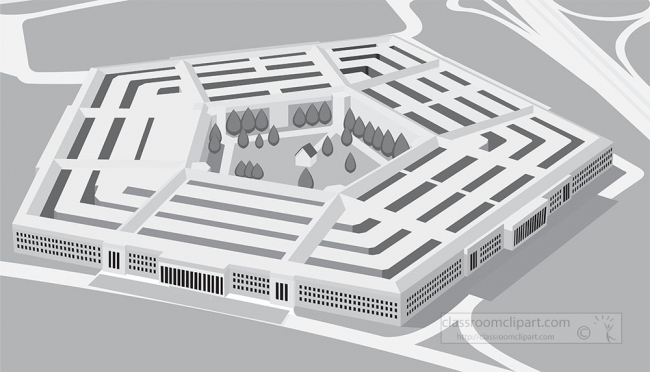 Buildings Gray Clipart-pentagon building washington DC gray color clipart