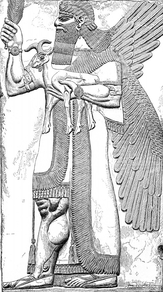 assyrian sculpture historical illustration - Classroom Clip Art