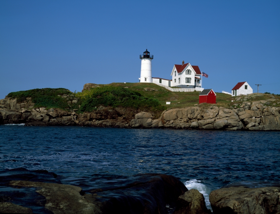 cast iron Cape Neddick Light better known as the Nubble Lighthou ...