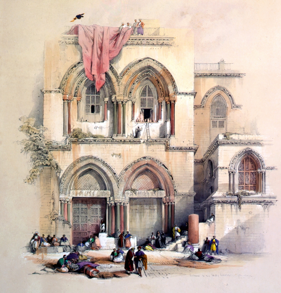 Lithographs - Entrance to the holy sepulchre