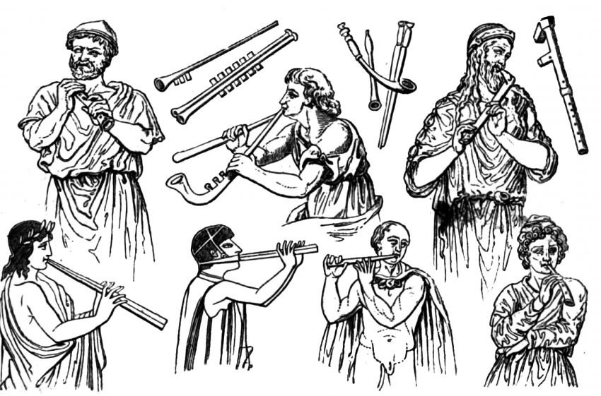 Greek FtutesMusical Instrument Illustration - Classroom Clip Art