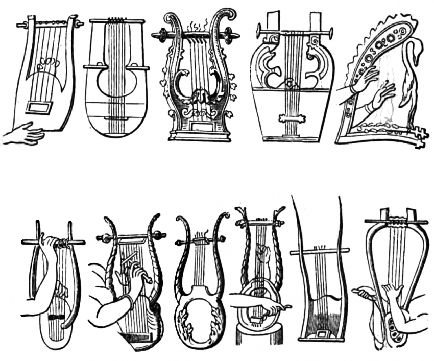 Greek Lyres Musical Instrument Illustration - Classroom Clip Art