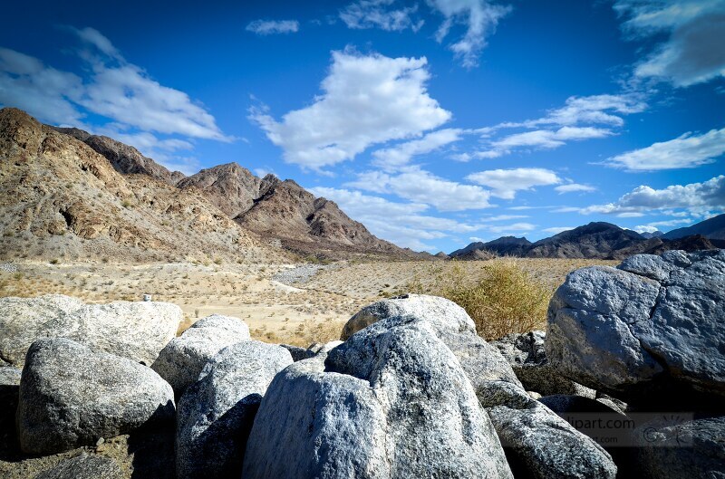 Large Rocks with view of mountains - Classroom Clip Art