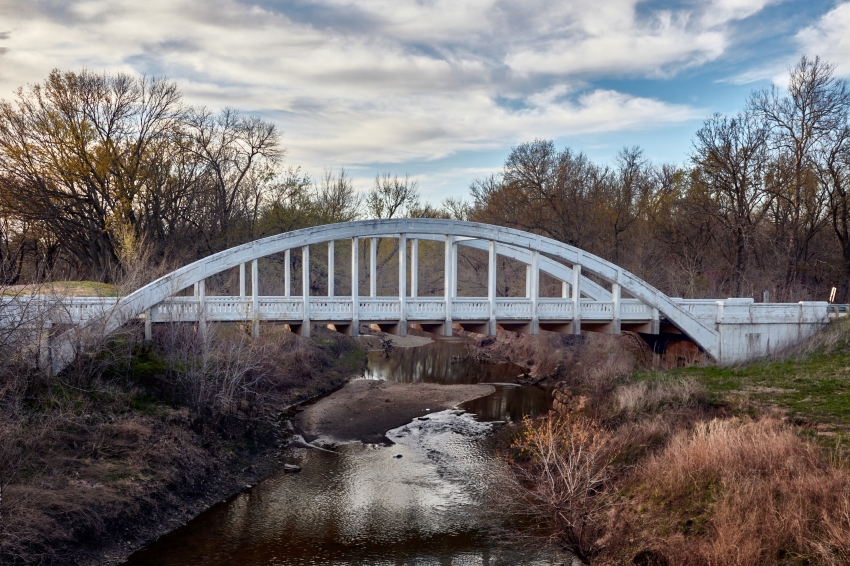Marsh Arch style Rainbow Bridge over Brush Creek in Baxter Sprin ...