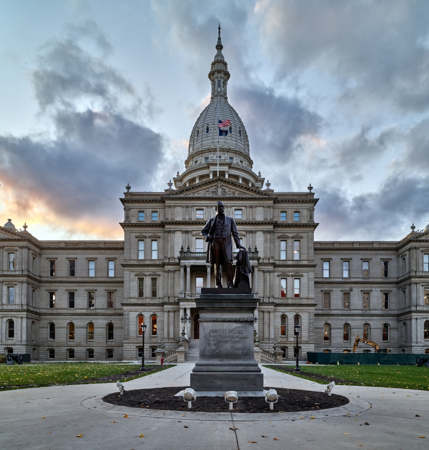 Michigan Capitol completed in 1879 in Lansing - Classroom Clip Art
