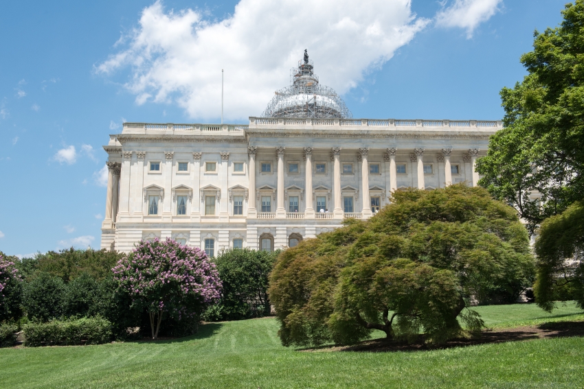 On top of Capital Hill sits the US Capital Building home of Cong ...