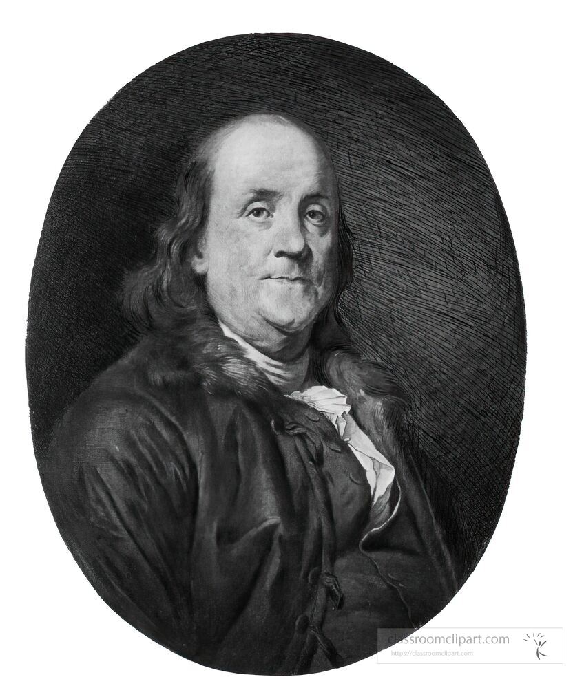 Portrait Benjamin Franklin american revolution - Classroom Clip Art