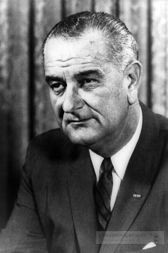 President Lyndon Johnson - Classroom Clip Art