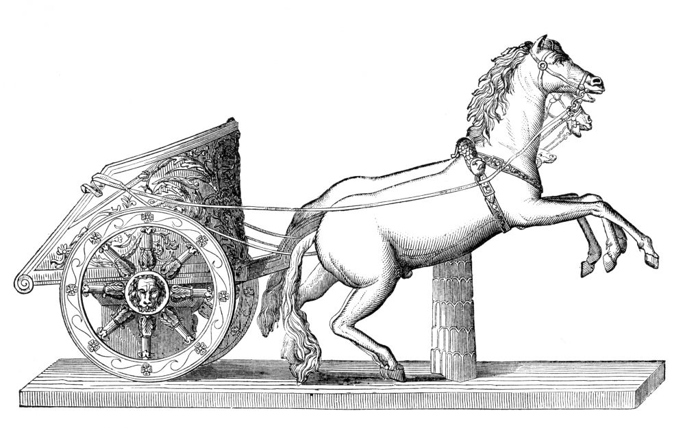 roman chariot historical illustration - Classroom Clip Art