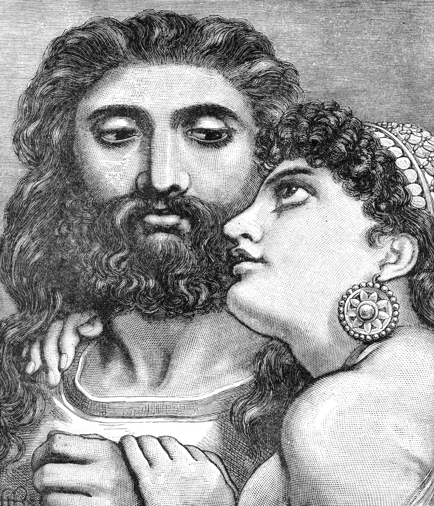 samson delilah historical illustration - Classroom Clip Art