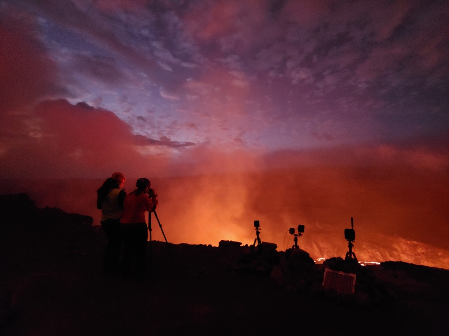 taking photos of lava kilauea summit hawaii - Classroom Clip Art