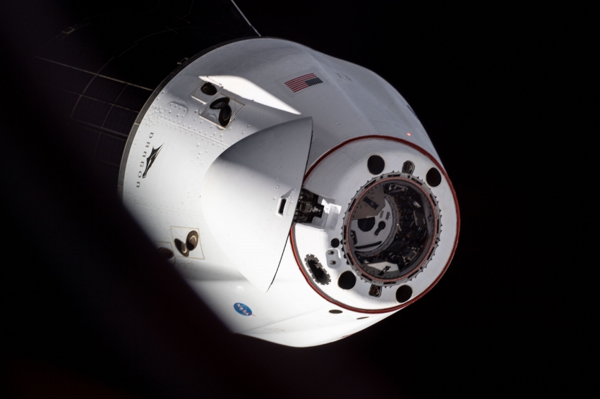 the spacex cargo dragon cargo craft resupply ship departs the sp ...