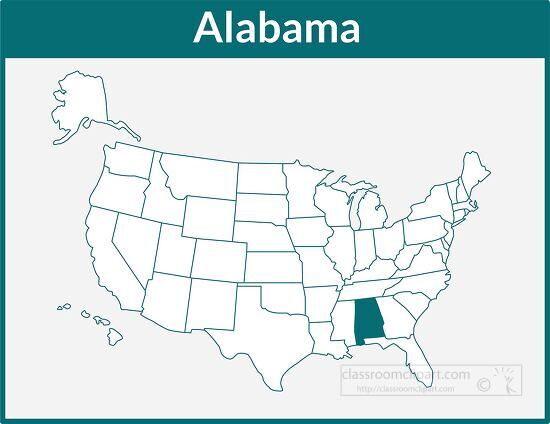 State of Alabama flag - Classroom Clip Art