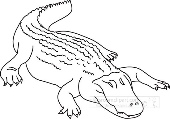 alligator black outline clipart 32 - Classroom Clip Art