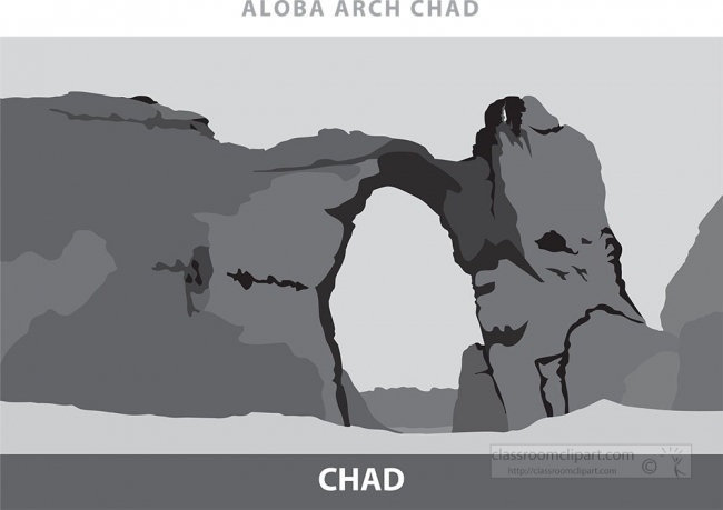 aloba arch ennedi mountains chad africa vector gray color clipar ...