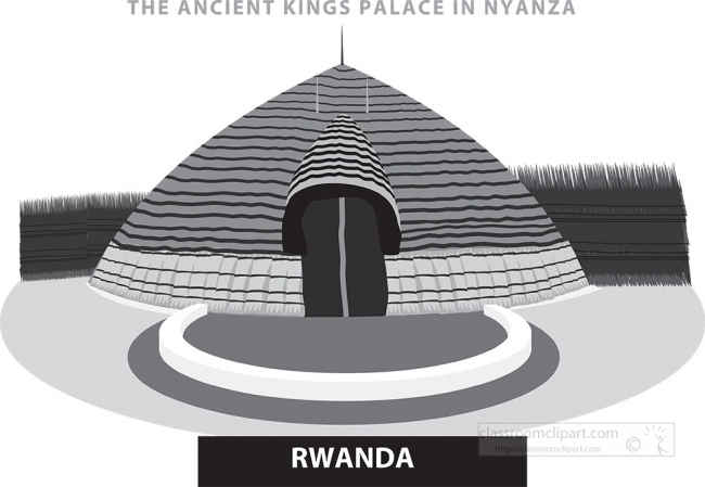 ancient kings palace nyanza rwanda vector gray color clipart ...