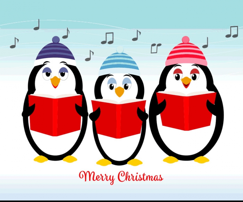 animated penguins singing merry christmas 700 - Classroom Clip Art