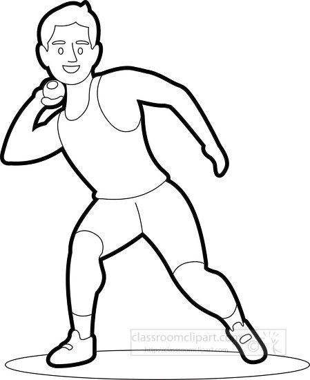 Sports Outline Clipart-athlete throws shot a heavy object shot put ...