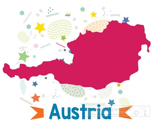 Free austria illustrated stylized map - Classroom Clipart