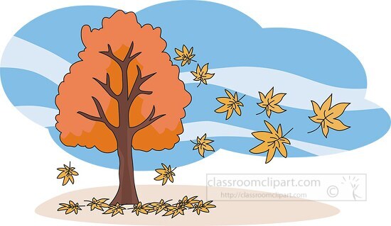 autumn fall foliage on tree clipart - Classroom Clip Art