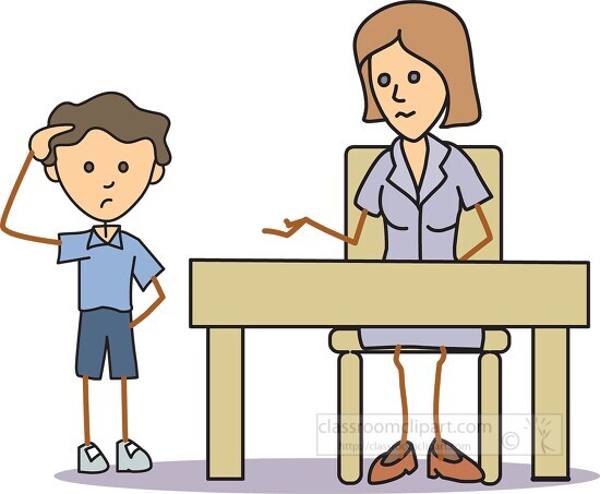 Back to school stick figure cartoon - Classroom Clipart