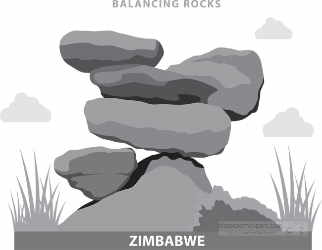 balancing rocks epworth rhodesia zimbabwe vector gray color clip ...