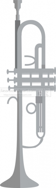 bass instrument trumpet gray color clipart - Classroom Clip Art