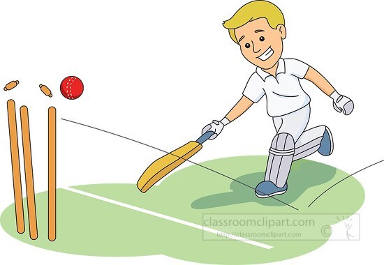 batsman runout cricket game - Classroom Clip Art