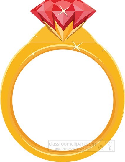 beautiful gold ring with ruby gems and minerals clipart - Classroom Clip Art