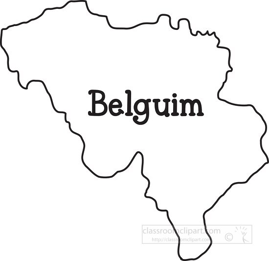 belgium map black outline - Classroom Clip Art