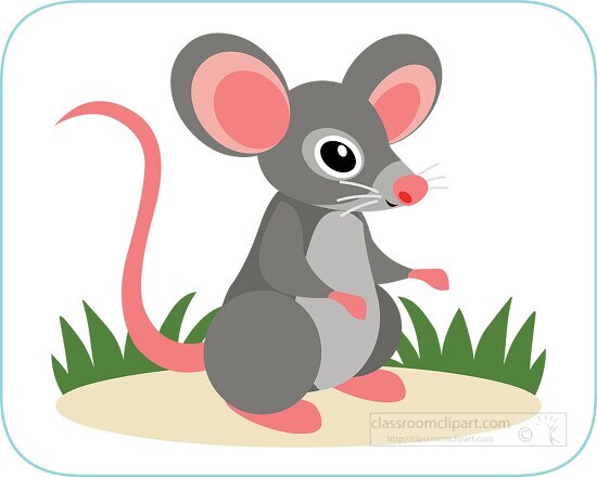 big eared gray white pink mouse clipart clipart - Classroom Clip Art