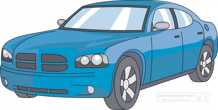 blue dodge charger automobile clipart - Classroom Clip Art