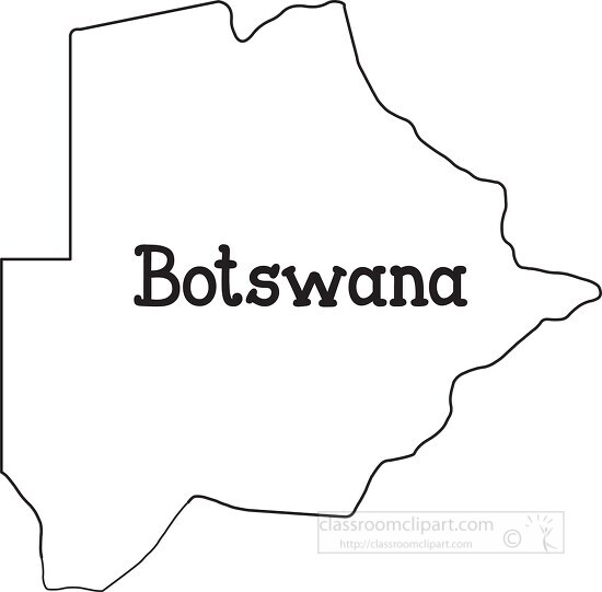 botswana map black outline - Classroom Clip Art