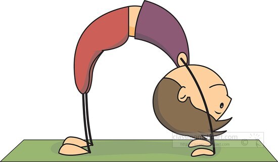 boy doing tuff yoga posture - Classroom Clip Art