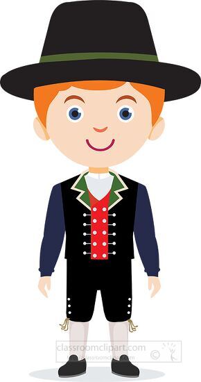 boy in national costume norway clipart - Classroom Clip Art