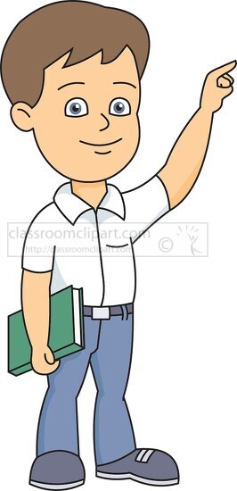 boy in the library picking book 2a - Classroom Clip Art