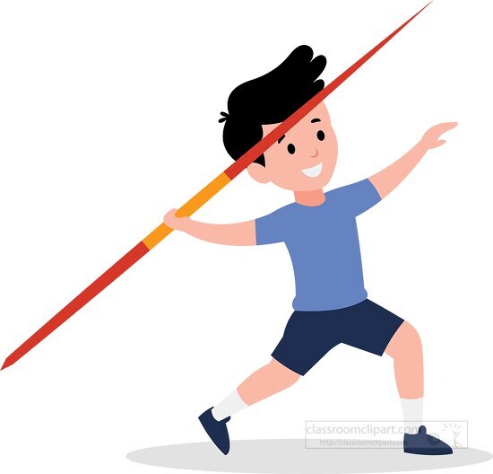 Track and Field Clipart-boy prepares to throw spear in javelin throw ...