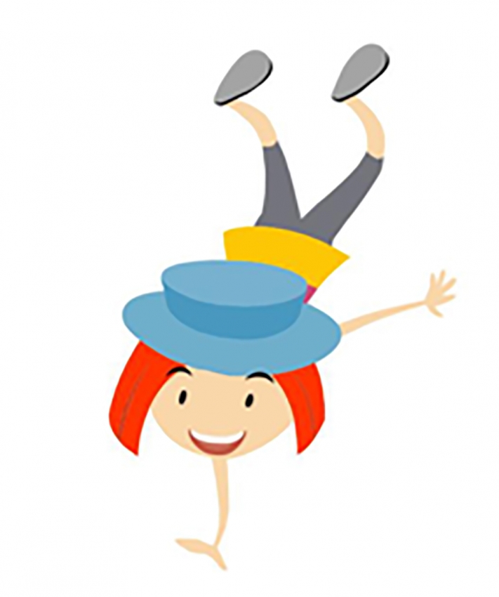 break dancer standing on hands animated clipart - Classroom Clip Art