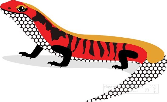 bright red Fire Skink lizard clipart - Classroom Clip Art