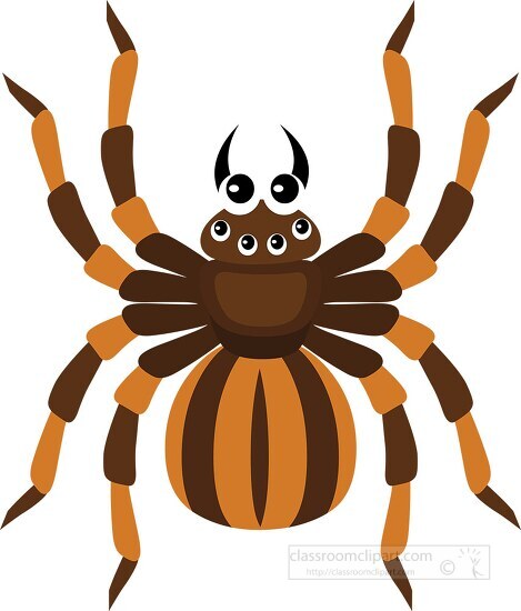 brown Spider Insects Animal Clipart - Classroom Clip Art