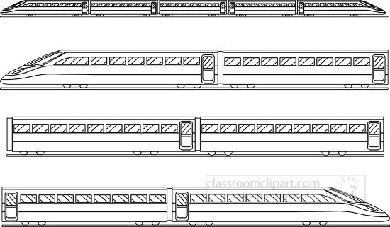 bullet train transportation black white outline clipart - Classroom ...