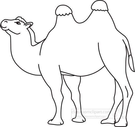 Free camel double humped furry black outline clipart - Classroom Clipart