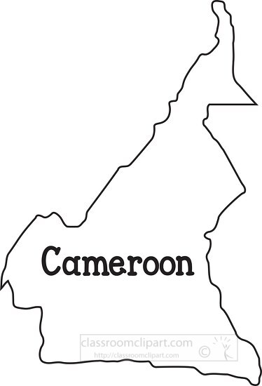 cameroon map black outline - Classroom Clip Art