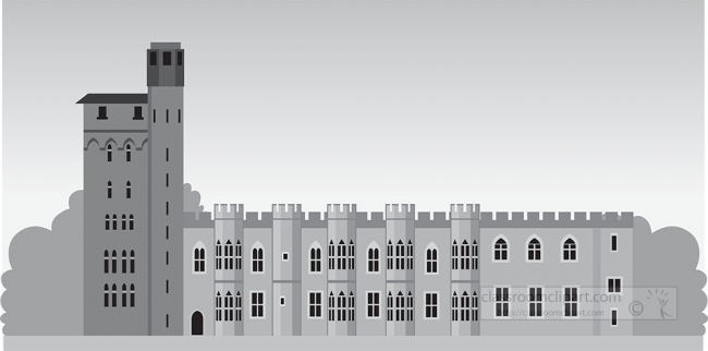 cardiff castle in wales europe gray color clipart - Classroom Clip Art