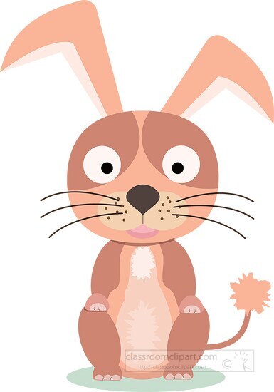 cartoon style sitting rabbit clipart - Classroom Clip Art