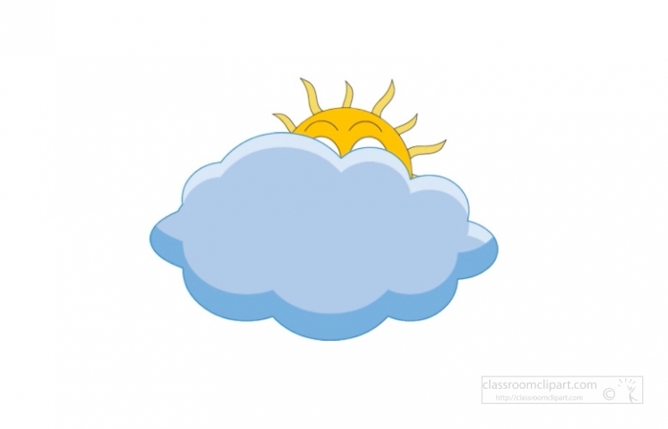 Weather Animated Clipart - cartoon sun face in cloud animated clipart