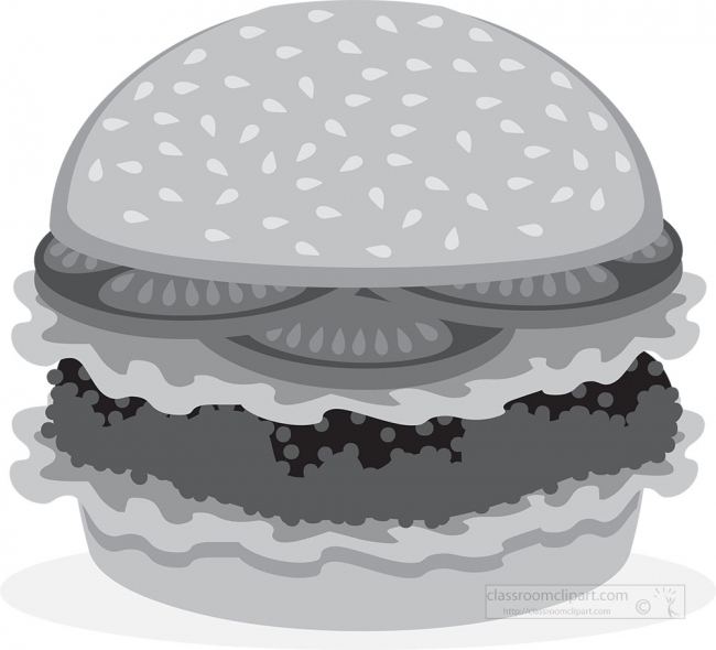 chicken burger gray color clipart - Classroom Clip Art