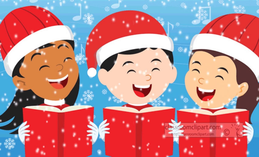 Free children singing christmas carols with falling snow animation ...