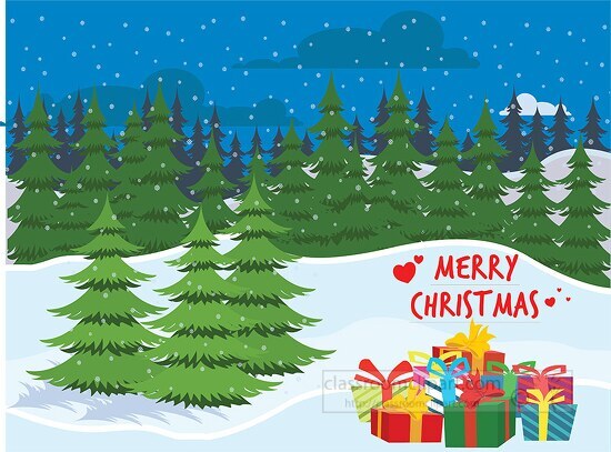 christmas tees and gift boxes marry christmas clipart