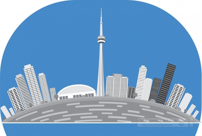 city skyline toronto canada 2 gray color clipart - Classroom Clip Art